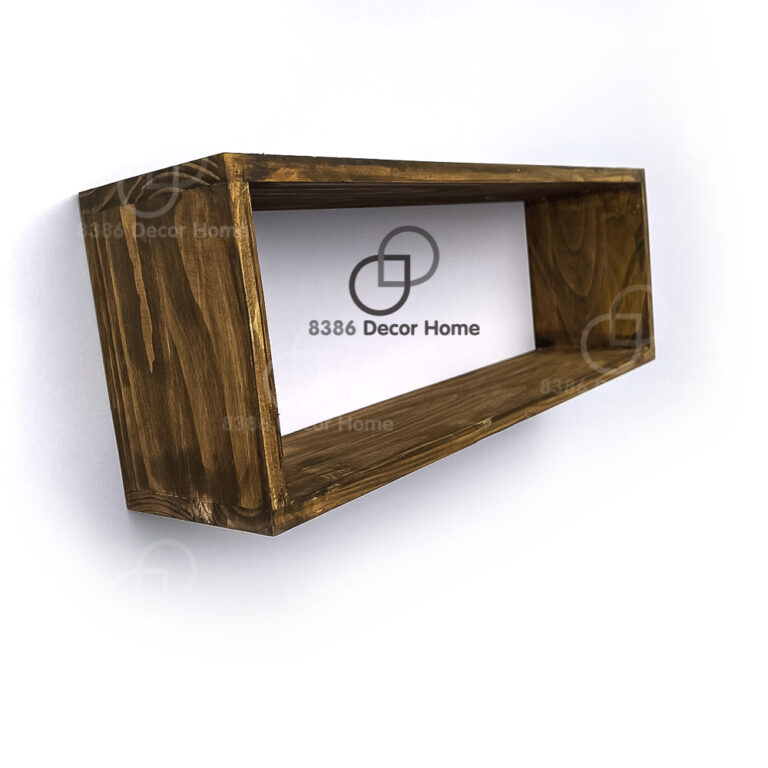Kệ vuông, giá sách treo tường, để bàn đa năng màu nâu rustic (gỗ thông ...